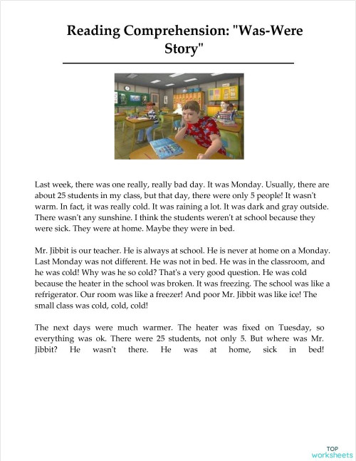 Reading Comprehension Exercise 1. Interactive worksheet | TopWorksheets