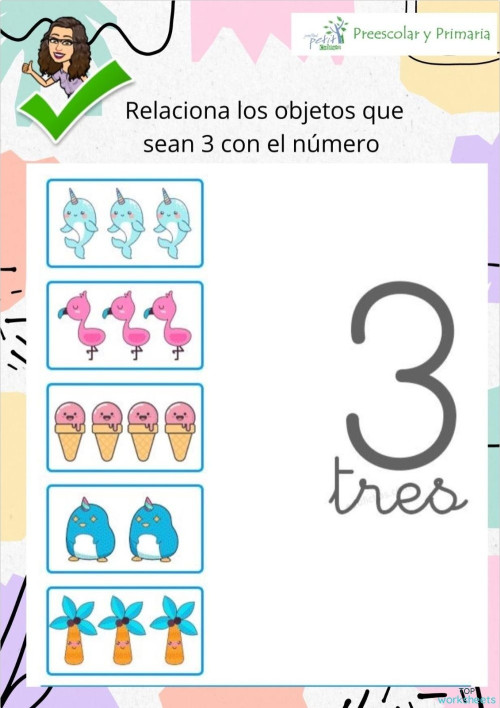 Relaciona los objetos con su número. Ficha interactiva | TopWorksheets