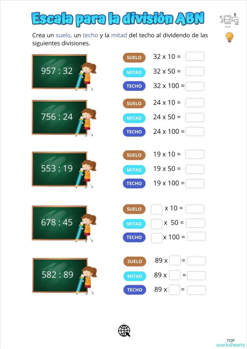 ABN: fichas interactivas y ejercicios online | TopWorksheets
