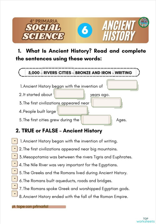 History: interactive worksheets and online exercises | TopWorksheets