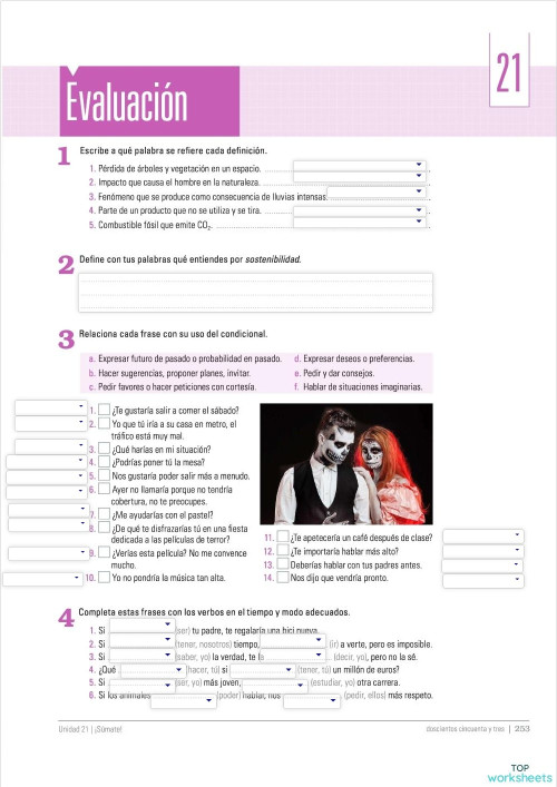 Evaluación Unidad 21 Súmate. Ficha interactiva | TopWorksheets