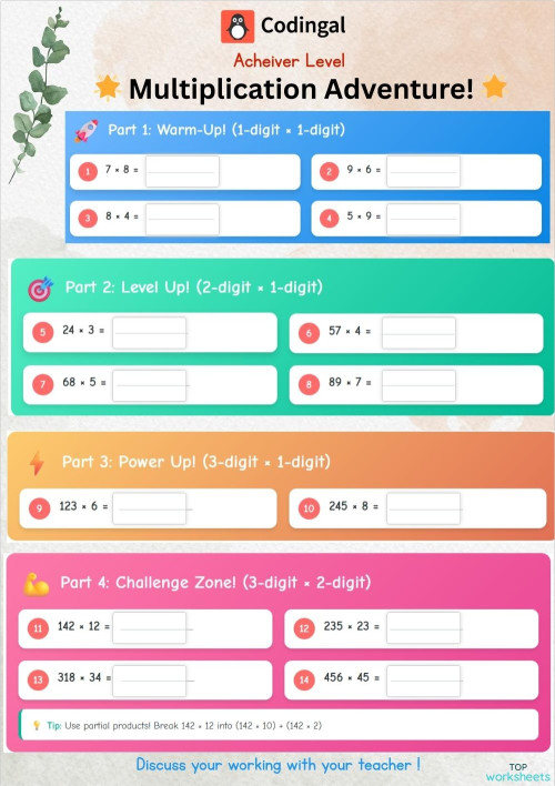 M_G04M04L09_WA03_Basics_of_Multiplication_8. Interactive worksheet ...