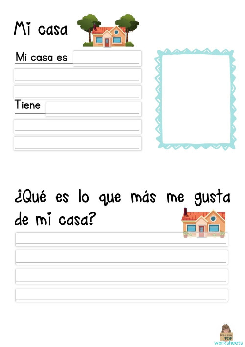 Mi casa es.... Ficha interactiva | TopWorksheets