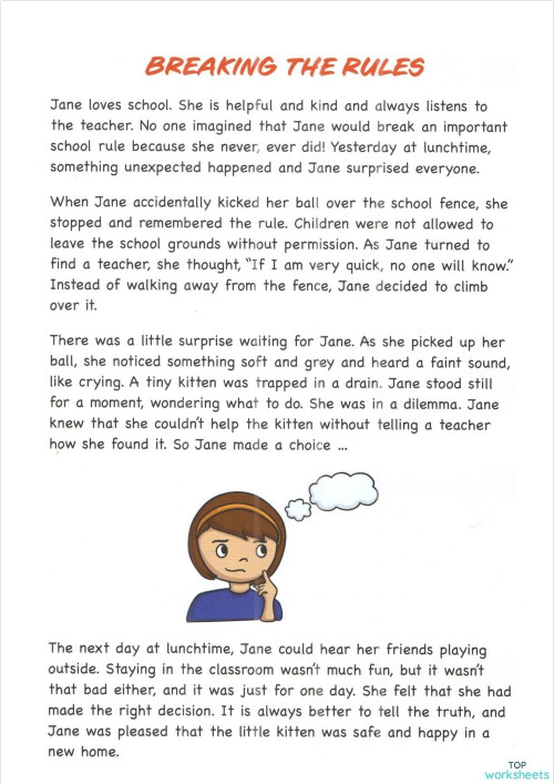 Practice Passage 2 Breaking the Rules. Interactive worksheet ...