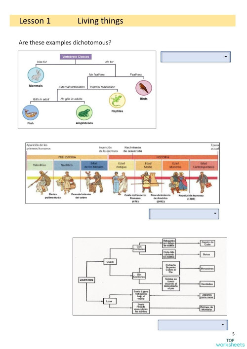 Natural Lesson 1 Living things. V. Interactive worksheet | TopWorksheets