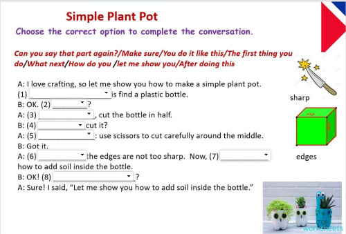Simple Plant Pot_ instructions. Interactive worksheet | TopWorksheets