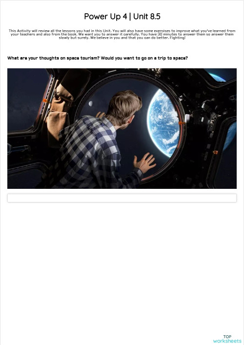 Power Up 4 | Unit 8.5. Interactive worksheet | TopWorksheets