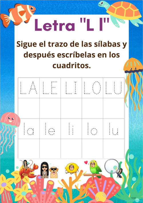 Tarea 19/03_Sílabas L l. Ficha interactiva | TopWorksheets