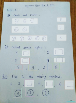 NUMBERS FROM ONE TO NINE. Interactive worksheet | TopWorksheets