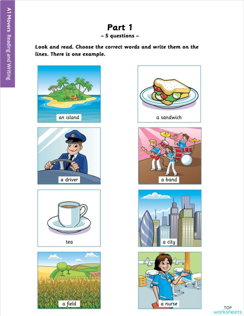 Movers - R&W - Sample. Interactive worksheet | TopWorksheets