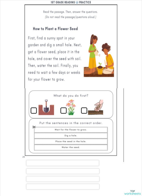 First Grade ELPA 21 Reading Practice 1. Interactive worksheet ...
