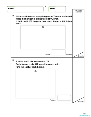 MATHS 2 REVISION PART 2C. Interactive worksheet | TopWorksheets