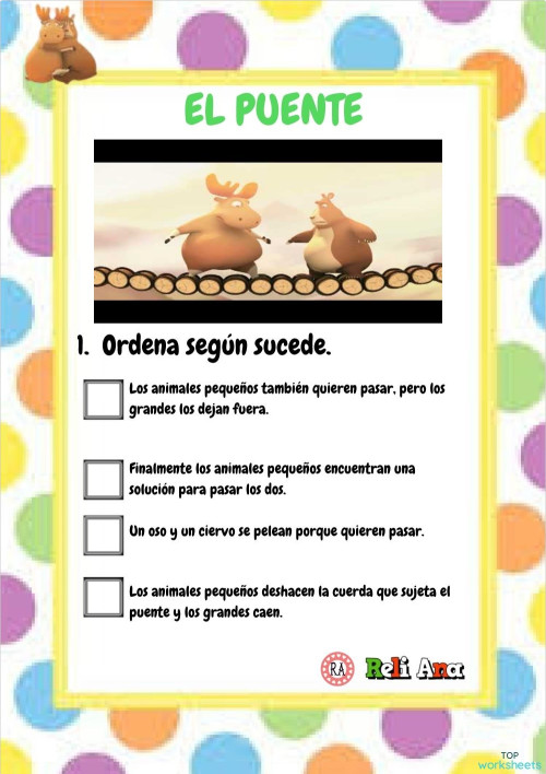 CORTOMETRAJE EL PUENTE. Ficha interactiva | TopWorksheets