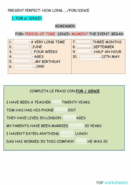 Present perfect practice. Interactive worksheet | TopWorksheets