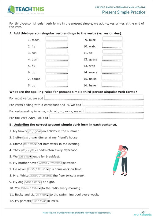 Review Present Simple. Interactive worksheet | TopWorksheets