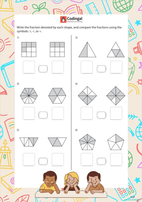 M_G03M19L42_WC01_Compare_fractions_visually_1. Interactive worksheet ...