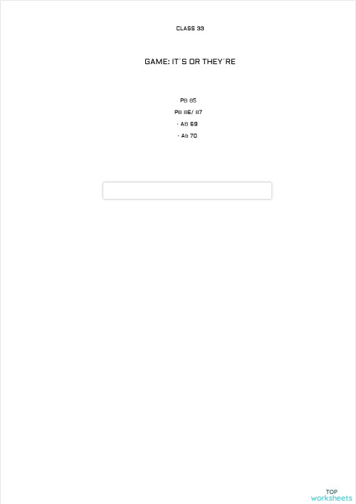 CLASS 33 ACTIVITIES. Interactive worksheet | TopWorksheets