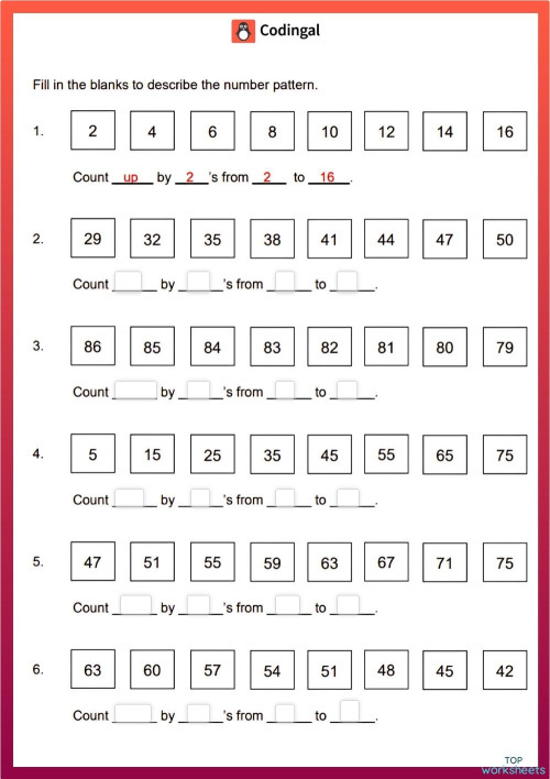 M_G04M19L60_WC02_number_patterns_2. Interactive worksheet | TopWorksheets