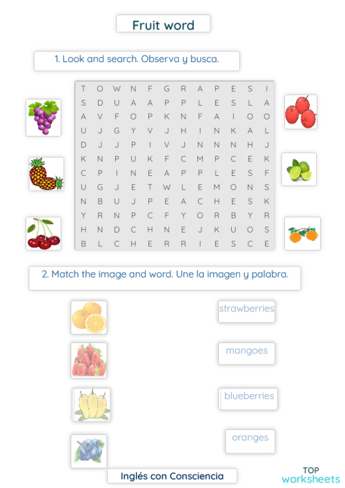 Find the fruit word. Interactive worksheet | TopWorksheets