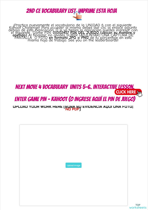 Kahoot Lesson! 🎮 Vocabulary: Unit 6: "Food and drink". 🌭🍷ENVIAR ...