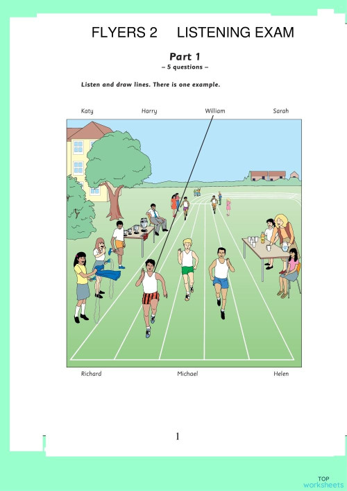 FLYERS 2: LISTENING: Exam. Interactive worksheet | TopWorksheets