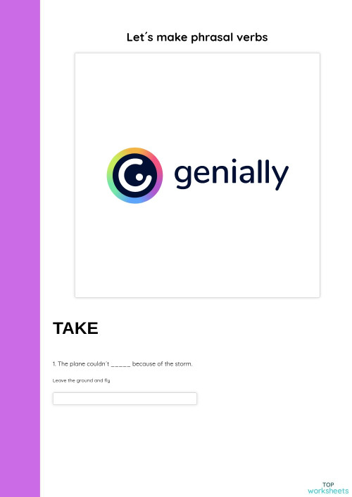 Let´s make phrasal verbs. Interactive worksheet | TopWorksheets