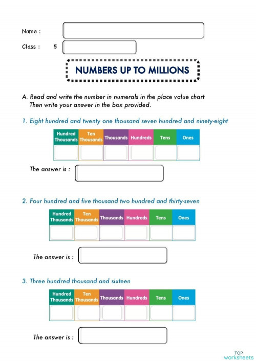 Write numbers in numerals. Interactive worksheet | TopWorksheets