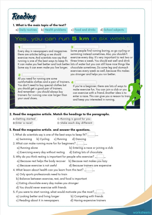 III Unit 3 Reading Exam (4th). Interactive worksheet | TopWorksheets