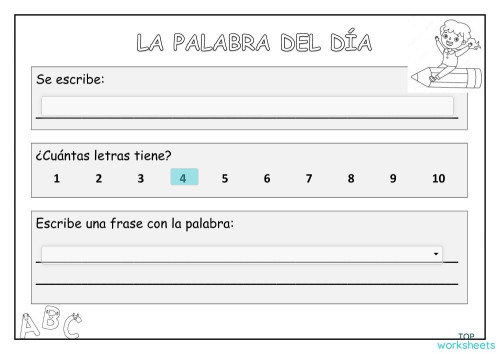 Palabra del día. Ficha interactiva | TopWorksheets