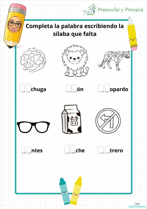 completa la palabra. Interactive worksheet | TopWorksheets