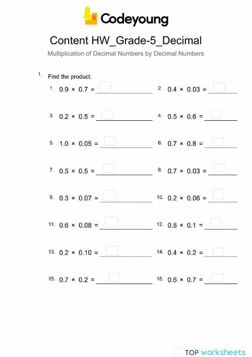 Content-HW-Multiplication of Decimal Numbers by Decimal Numbers Part 1 ...