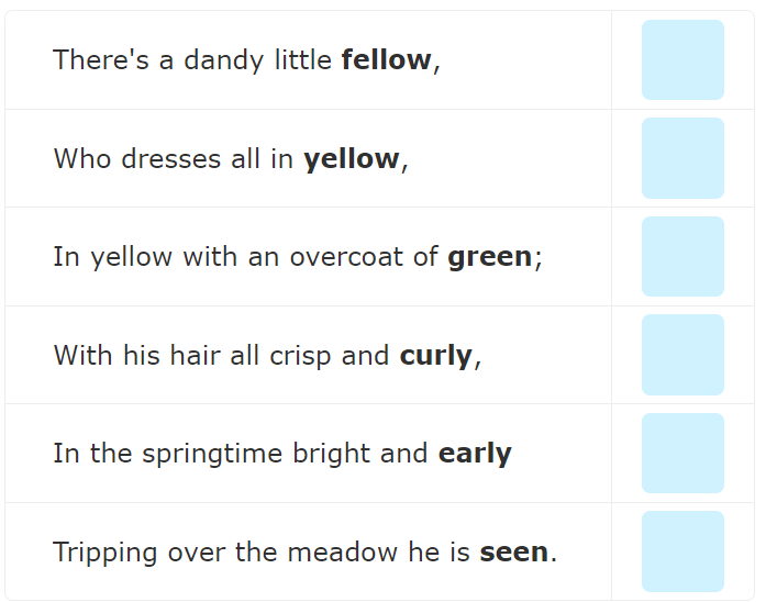 RHYME SCHEME. Interactive worksheet | TopWorksheets