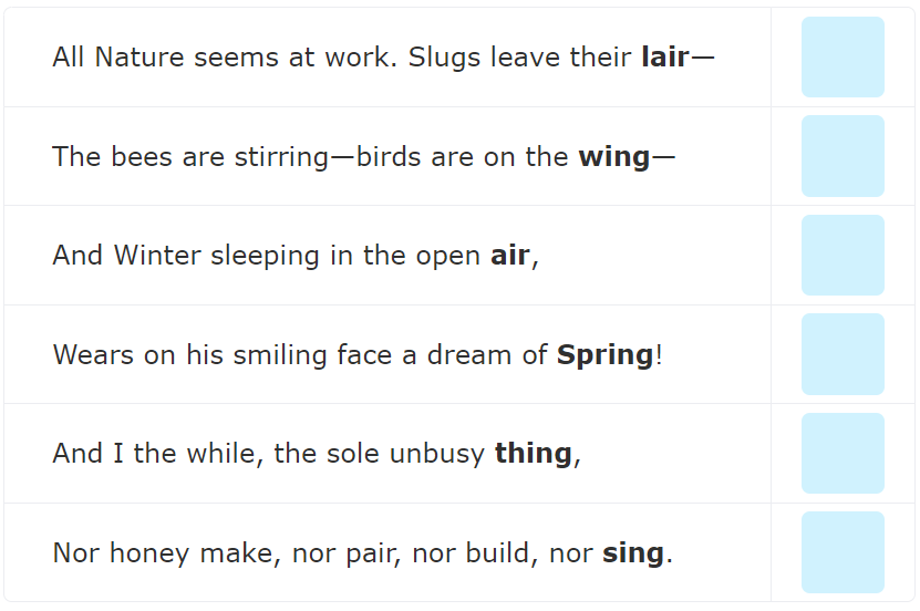 RHYME SCHEME. Interactive worksheet | TopWorksheets