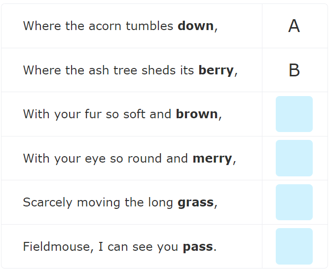 RHYME SCHEME. Interactive worksheet | TopWorksheets