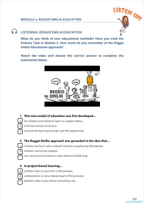 Reggio Emilia Education. Interactive worksheet | TopWorksheets