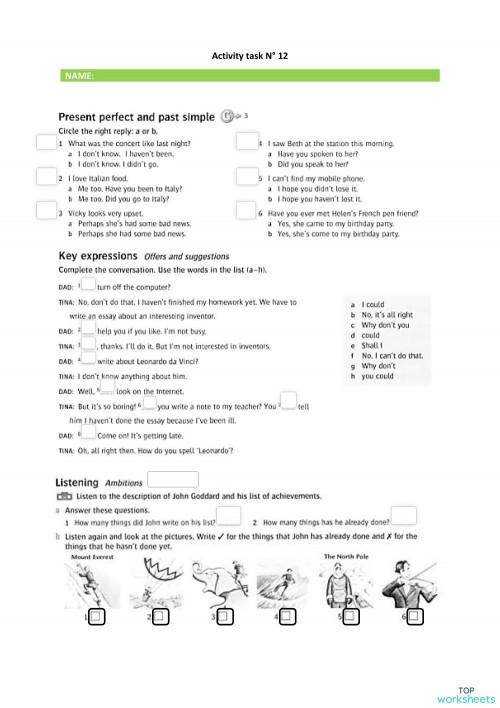 TASK - 12- Y3. Interactive worksheet | TopWorksheets