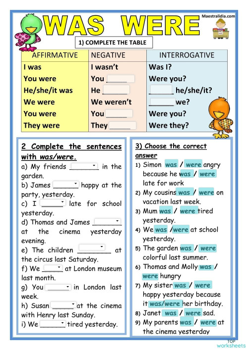Inglese_domande con il simple past. Scheda interattiva | TopWorksheets