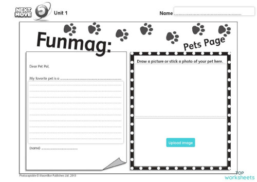 My Pet 🐶🐱 - Writing File 1 KIDS 5.. Interactive worksheet | TopWorksheets