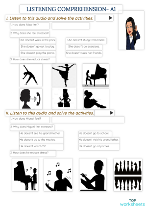 FICHA DE COMPRENSIÓN AUDITIVA- A1. Ficha interactiva | TopWorksheets