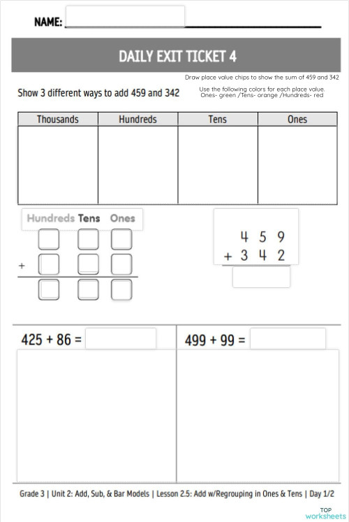 Unit 2: Exit Ticket #4. Interactive worksheet | TopWorksheets