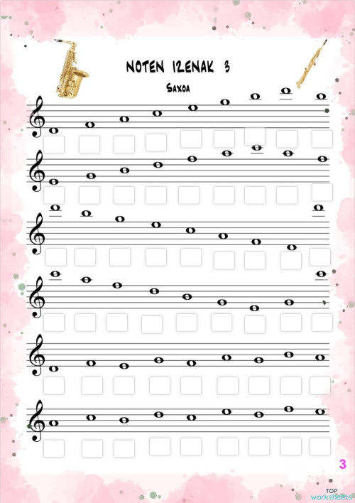 Noten Izenak: fitxa interaktiboak eta online ariketak | TopWorksheets
