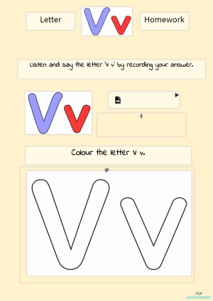 Letter V v (HW). Interactive worksheet | TopWorksheets