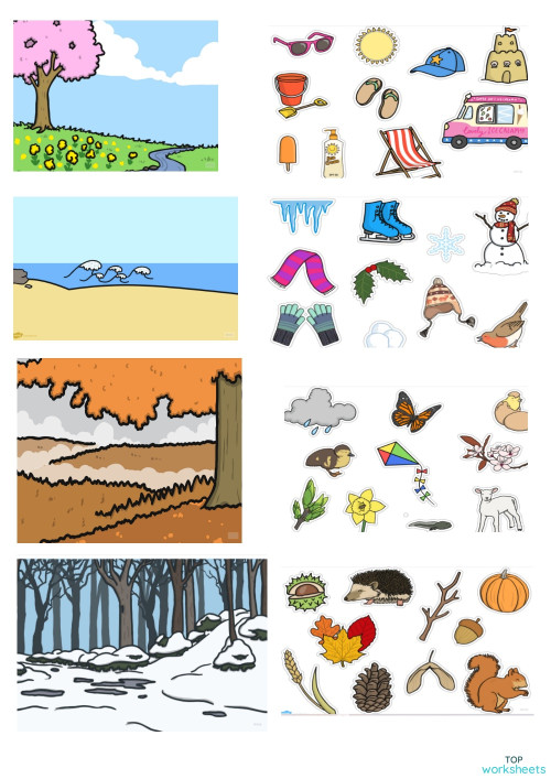 Seasons associating. Interactive worksheet | TopWorksheets