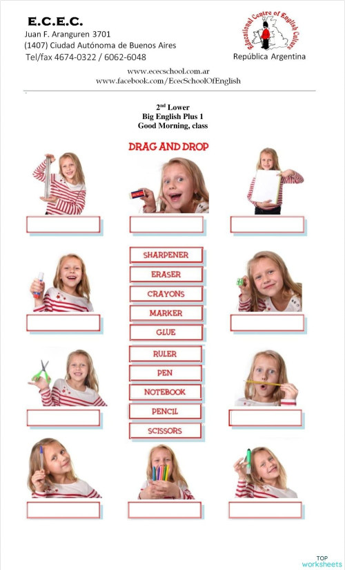 School things. Interactive worksheet | TopWorksheets