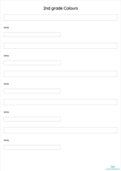 2nd grade Colours. Interactive worksheet | TopWorksheets