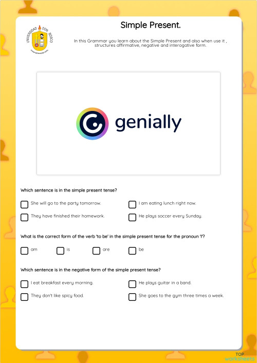 Simple Present.. Interactive worksheet | TopWorksheets