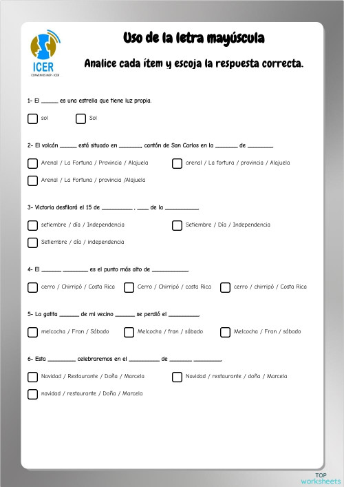 Mayúsculas y minúsculas: fichas interactivas y ejercicios online ...