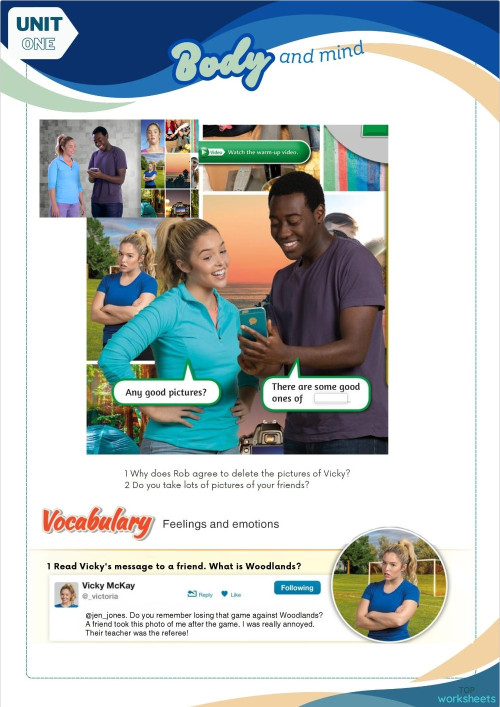 I.1 Body and mind (4th). Interactive worksheet | TopWorksheets