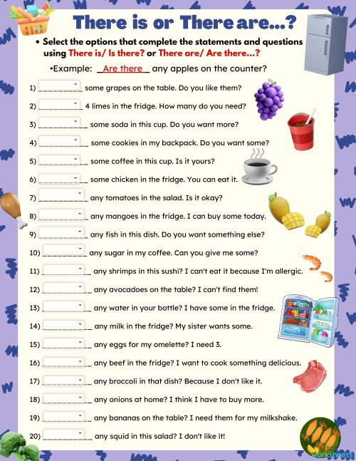 A7 - There is or There are? Review. Interactive worksheet | TopWorksheets