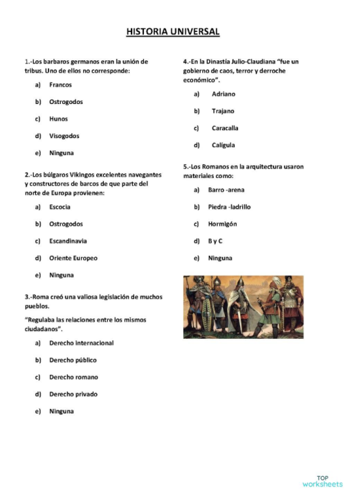 Historia Universal. Ficha interactiva | TopWorksheets